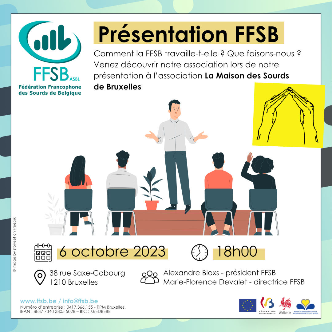 Venez rencontrer la FFSB le 6 octobre prochain à la Maison des Sourds de Bruxelles – FFSB